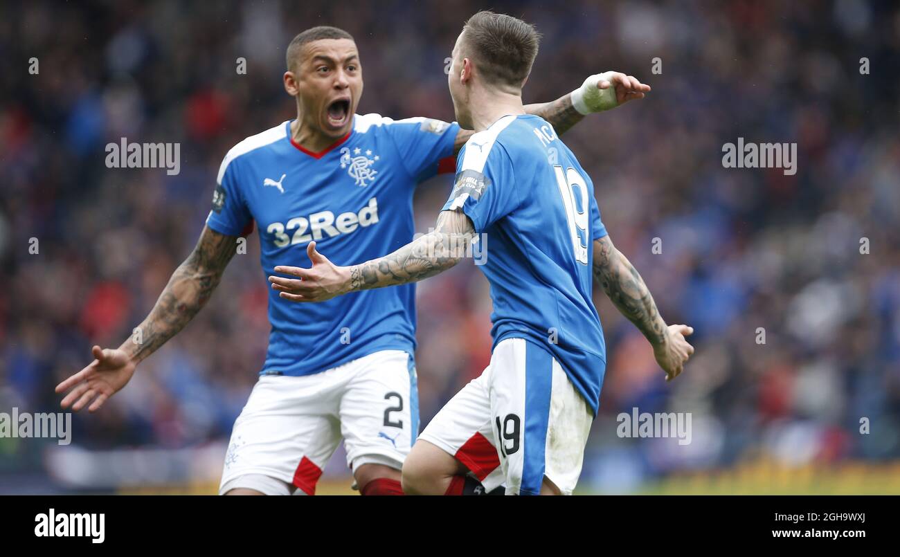 Rangers Barrie McKay (right) celebrates scoring his teams second goal ...