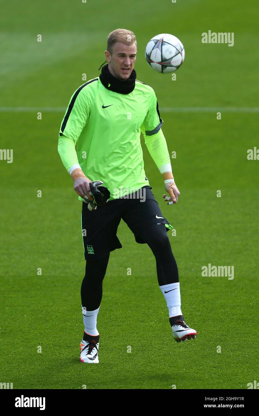 Joe Hart of Manchester City during the UEFA Champions League training ...