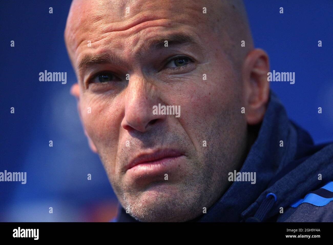 Real madrid manager zinedine zidane press conference etihad stadium hi ...