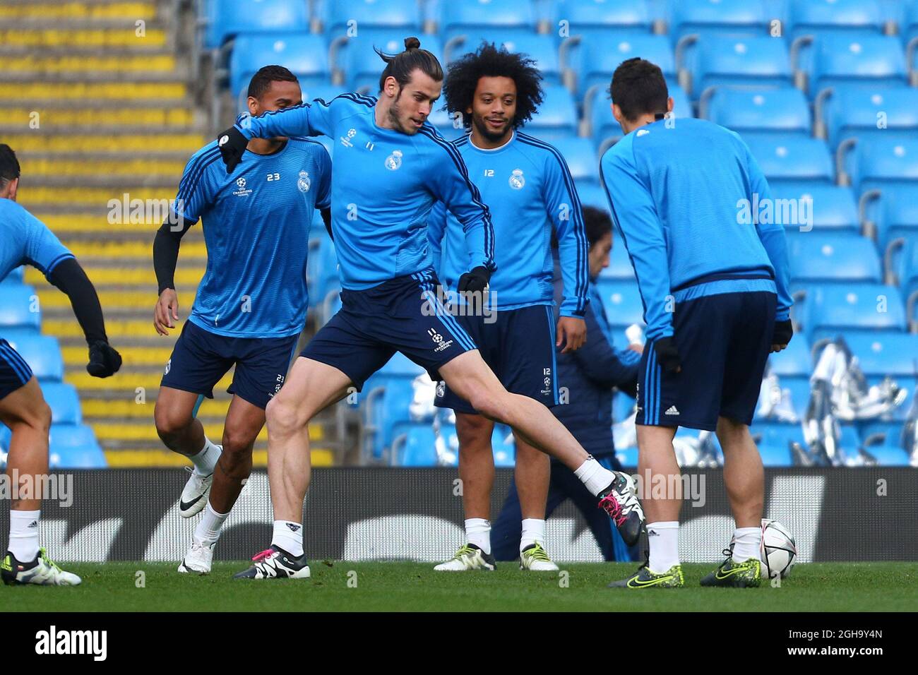 Gareth Bale of Real Madrid during the UEFA Champions League training ...