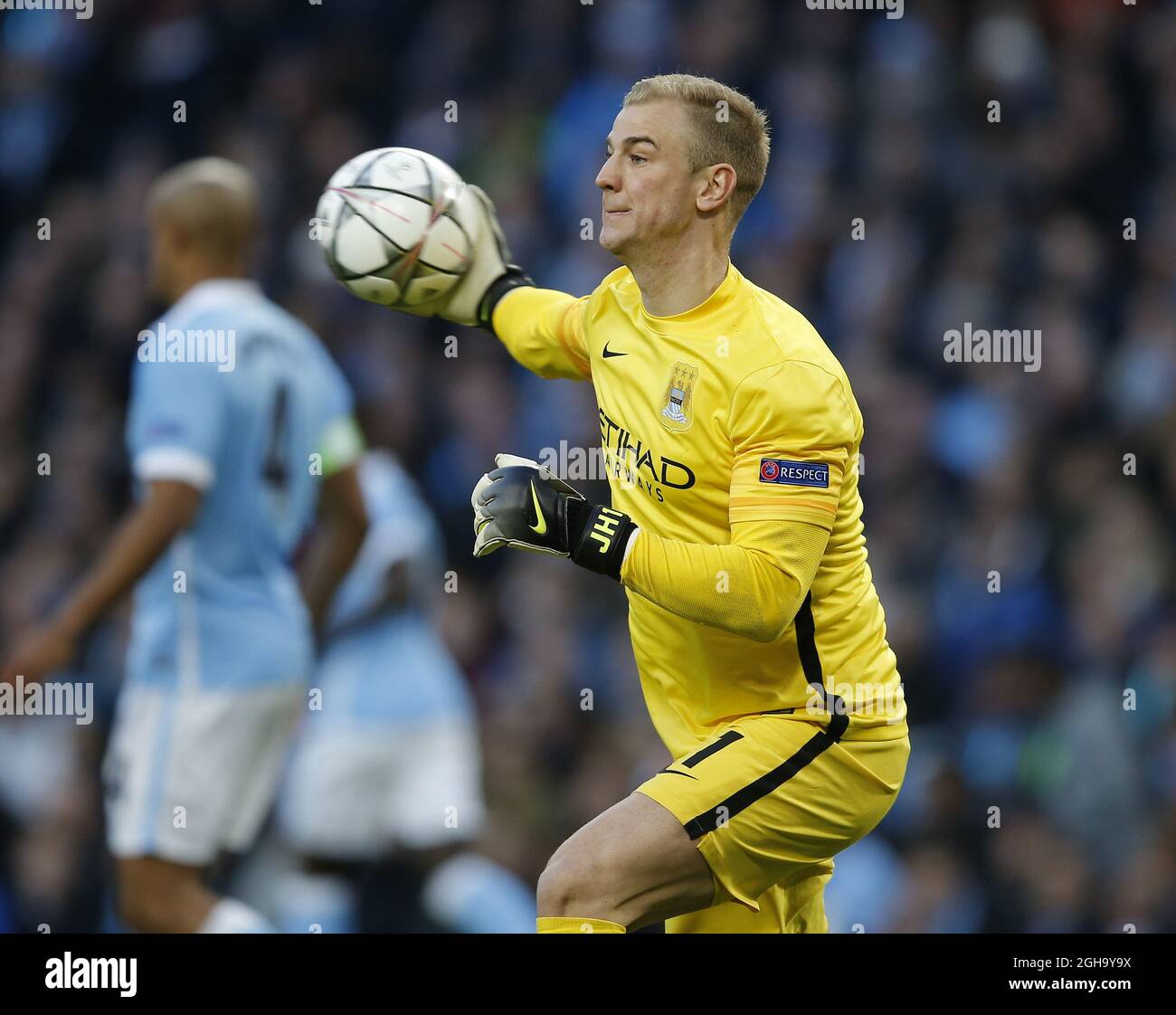 Joe Hart of Manchester City during the UEFA Champions League Semi Final ...