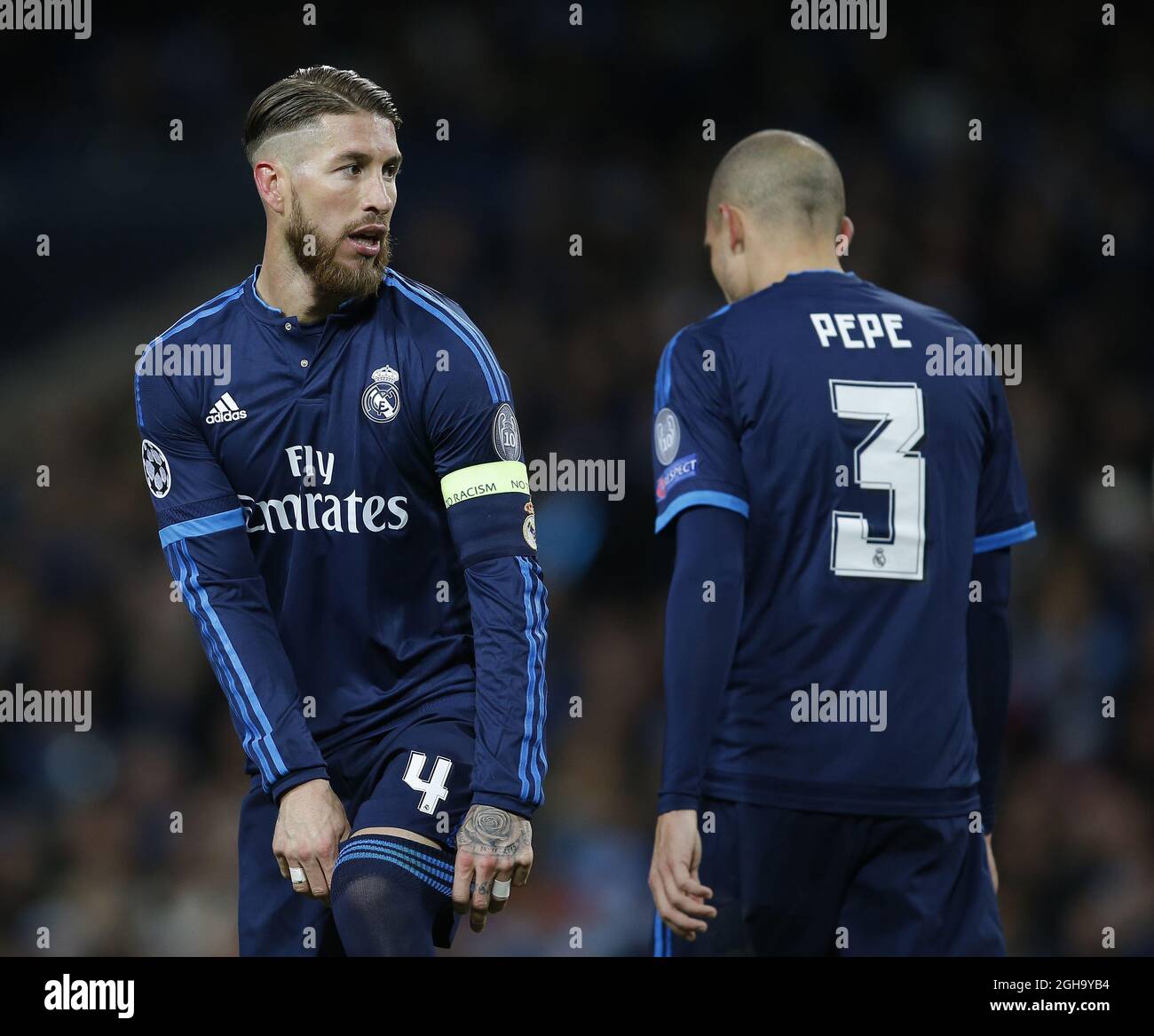 Sergio Ramos of Real Madrid and Pepe of Real Madrid during the UEFA ...