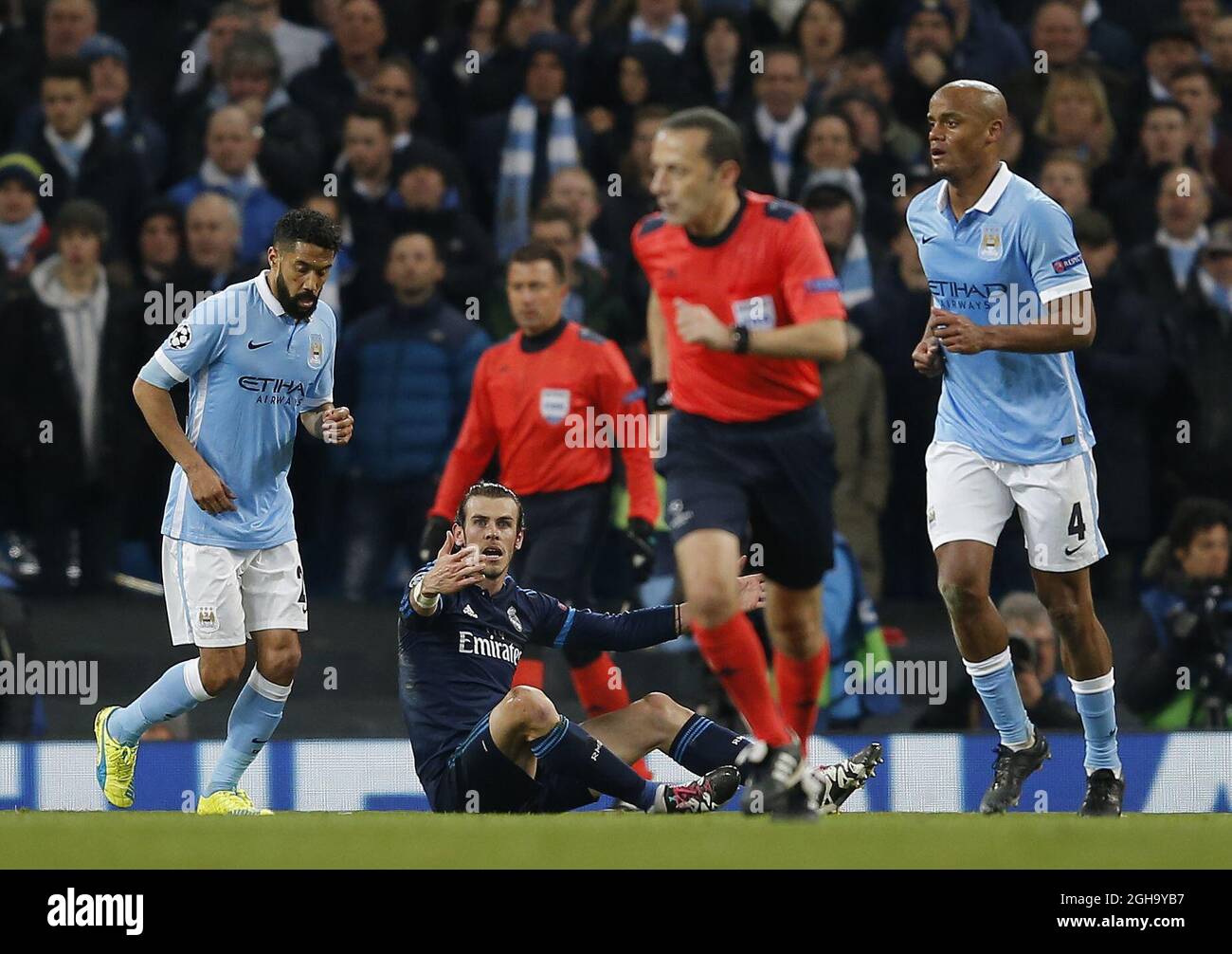 Gareth Bale of Real Madrid complains to the referee during the UEFA ...