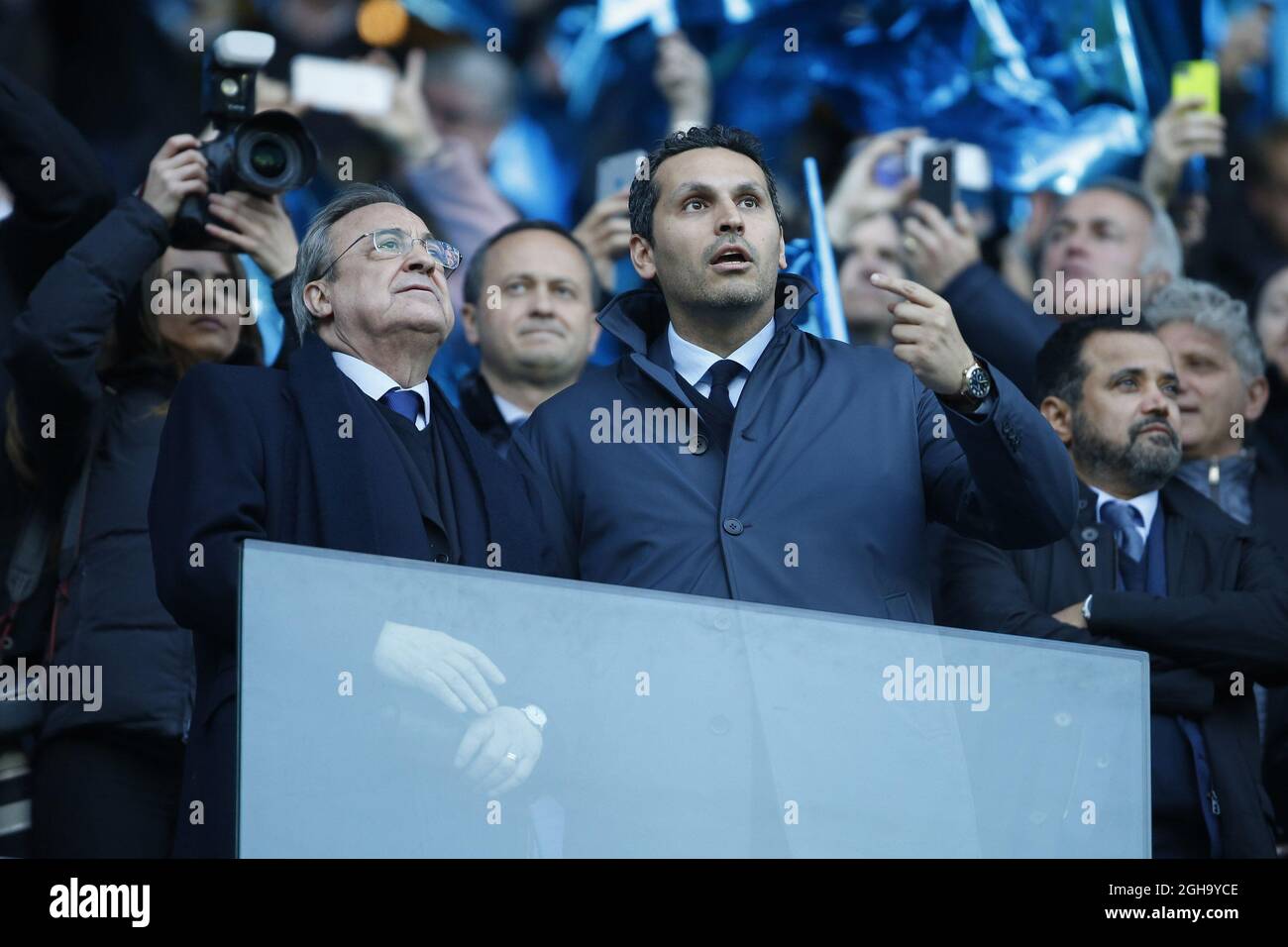 Real Madrid president Florentino Perez and chairman of Manchester City ...