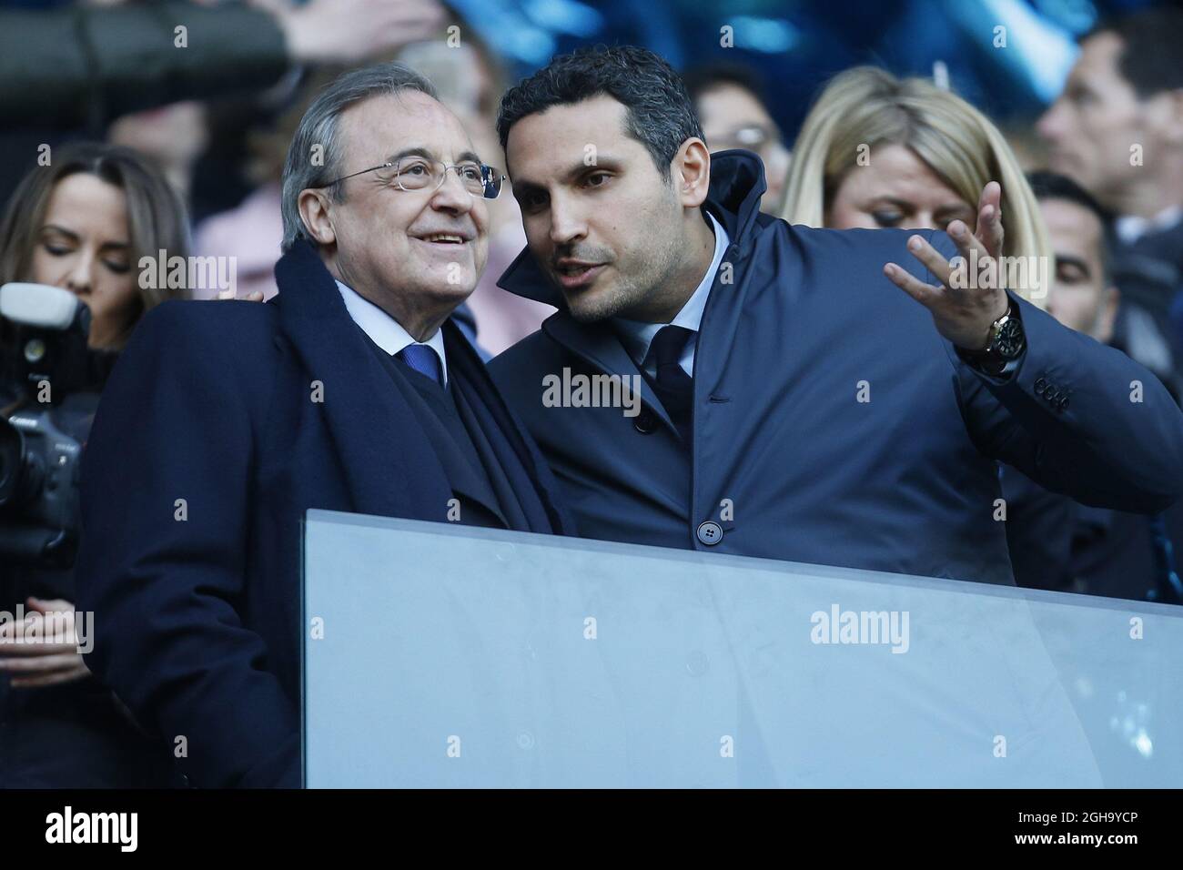 Real Madrid president Florentino Perez and chairman of Manchester City ...