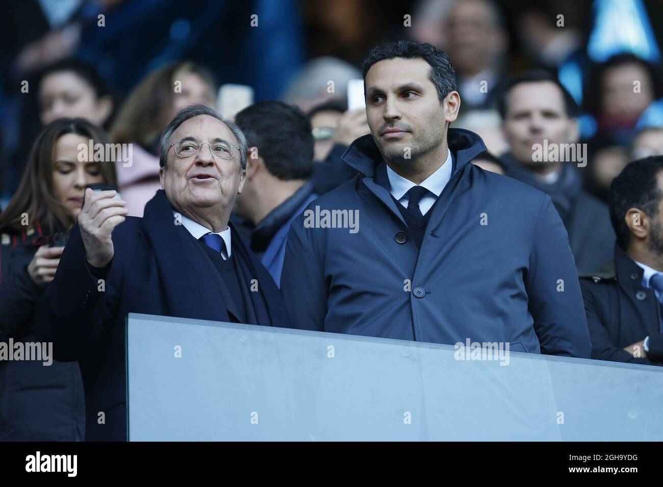 Real Madrid president Florentino Perez and chairman of Manchester City ...