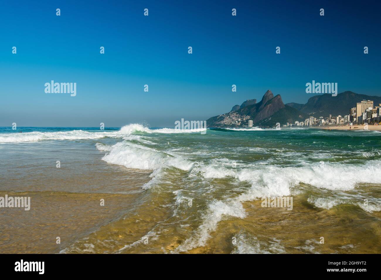 Low Waves on the Sand of Ipanema Beach in Rio de Janeiro Stock Photo ...