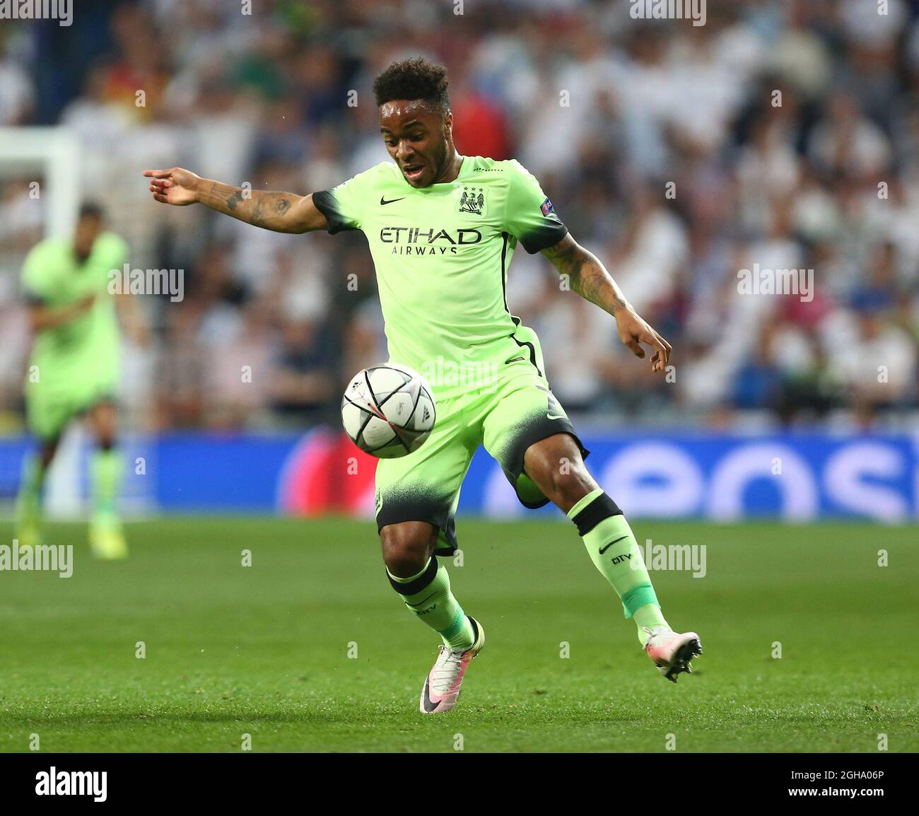 Raheem Sterling of Manchester City during the UEFA Champions League ...
