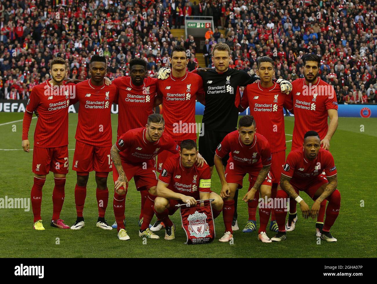 The Liverpool team group during the UEFA Europa League Semi Final ...