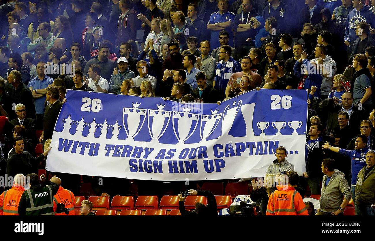 Chelsea football fans stadium poster hi-res stock photography and ...