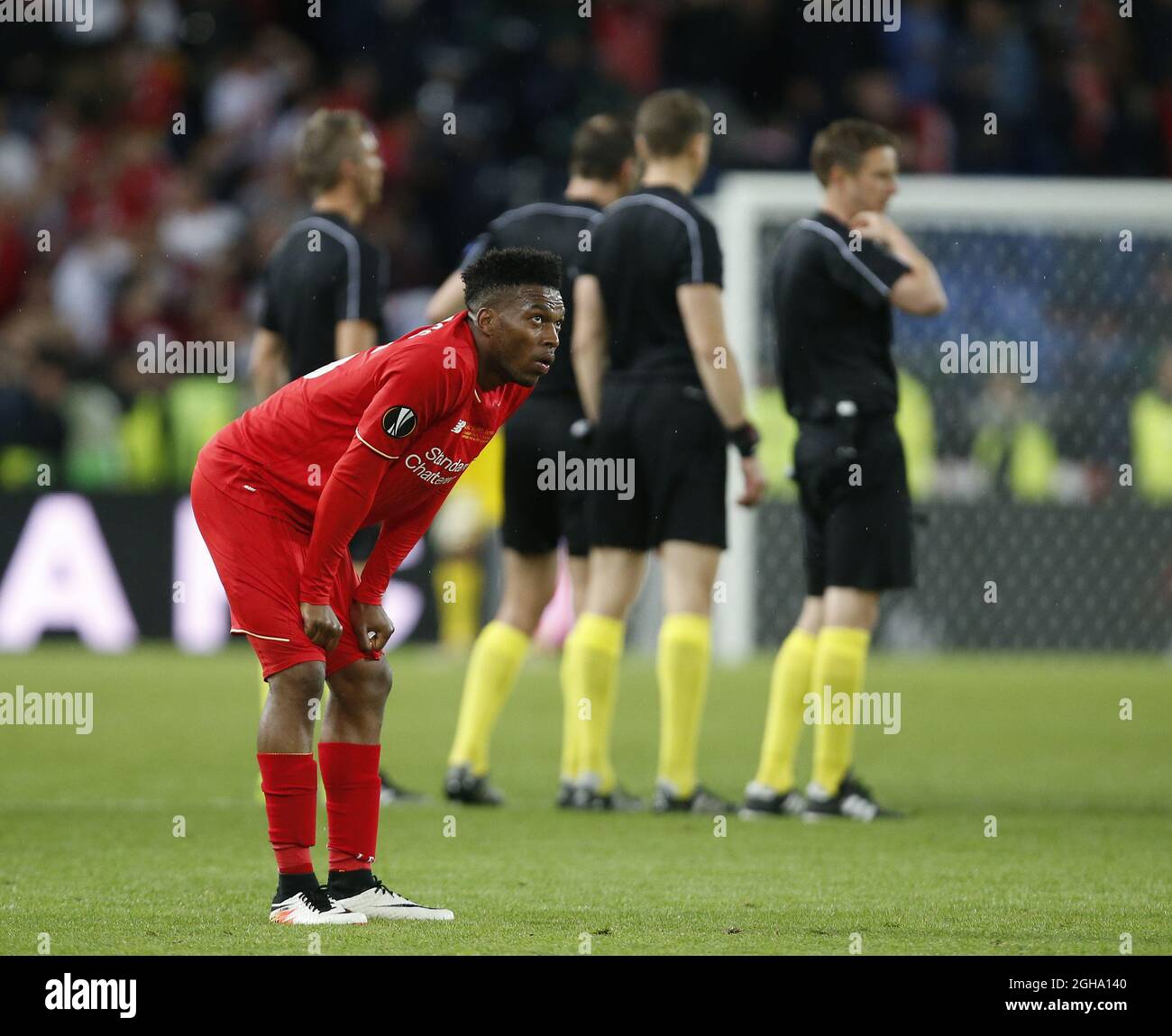 Dejected Daniel Sturridge of Liverpool during the UEFA Europa League ...