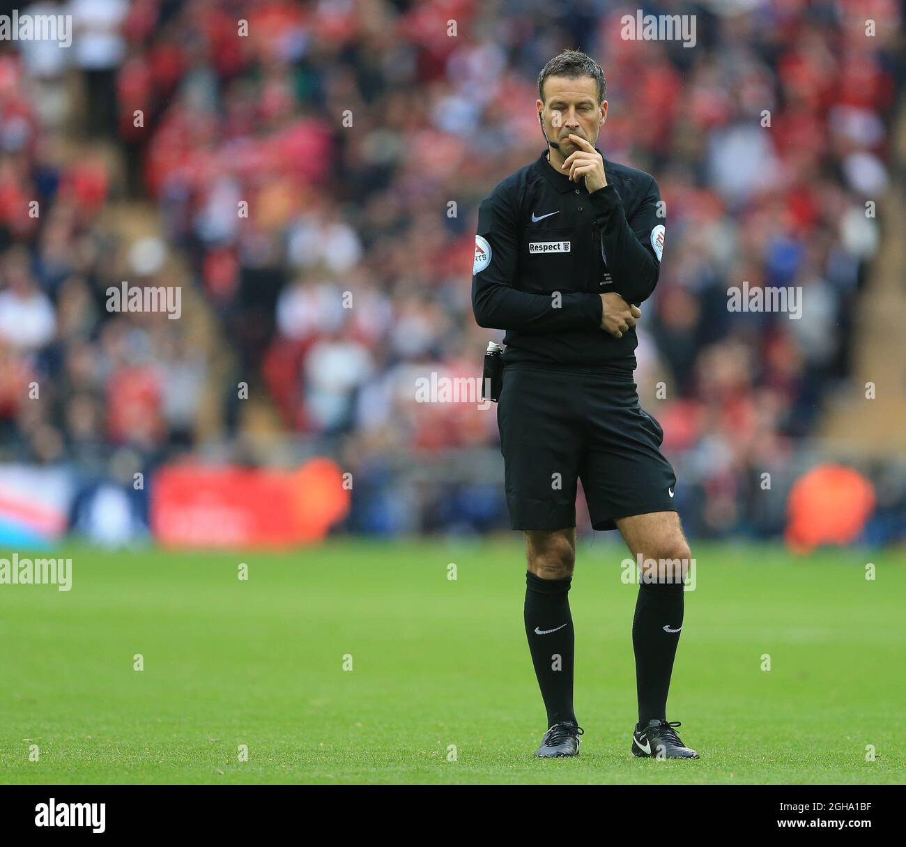 Referee Mark Clattenburg looks on during the Emirates FA Cup Final ...
