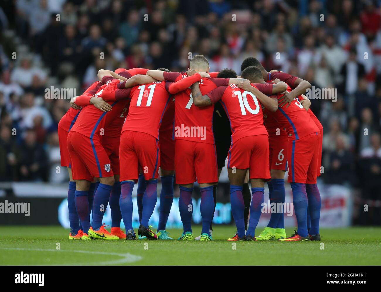 England team huddle up before kick off during the International ...