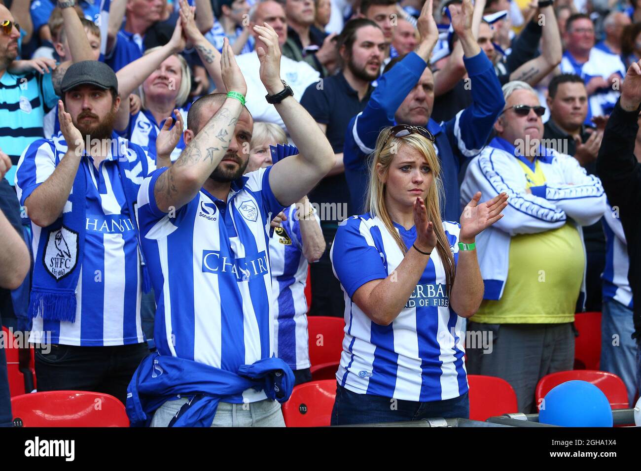 Dejected Wednesday fans during the Skybet Championship Play Off Final ...