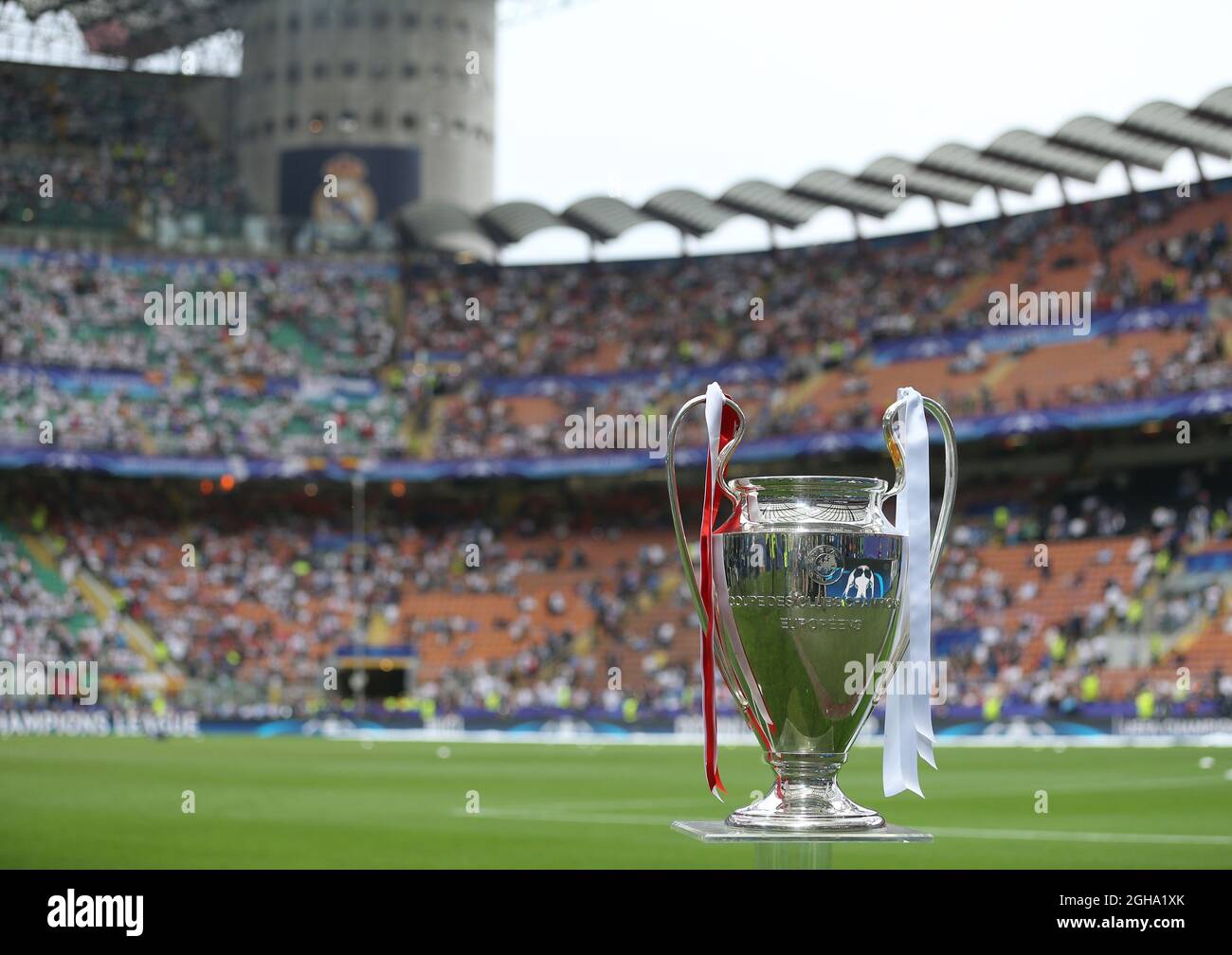 The UEFA Champions League trophy during the UEFA Champions League Final ...