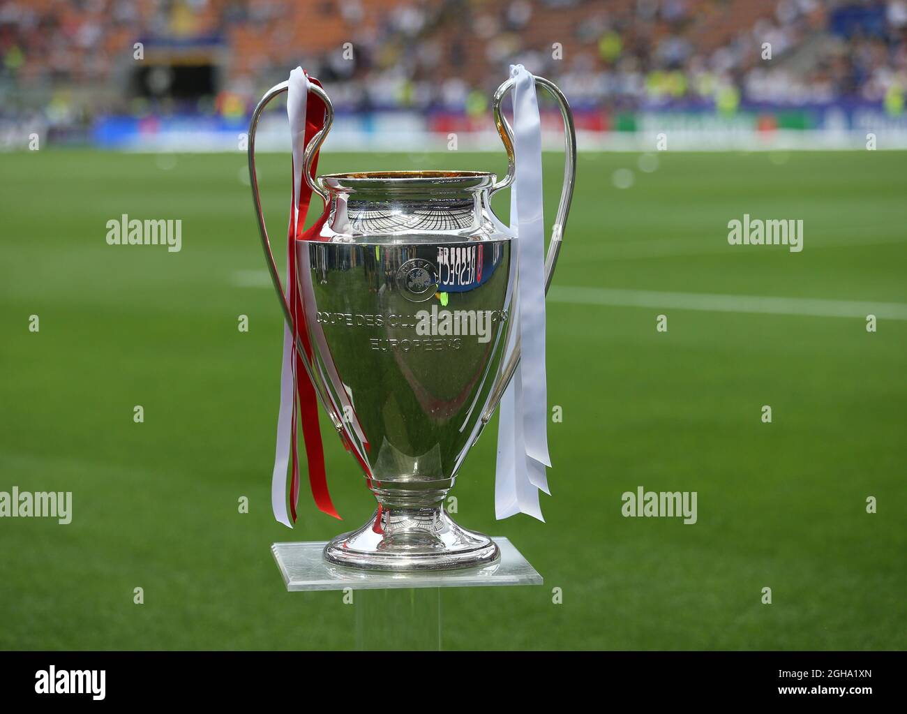 The UEFA Champions League trophy during the UEFA Champions League Final ...