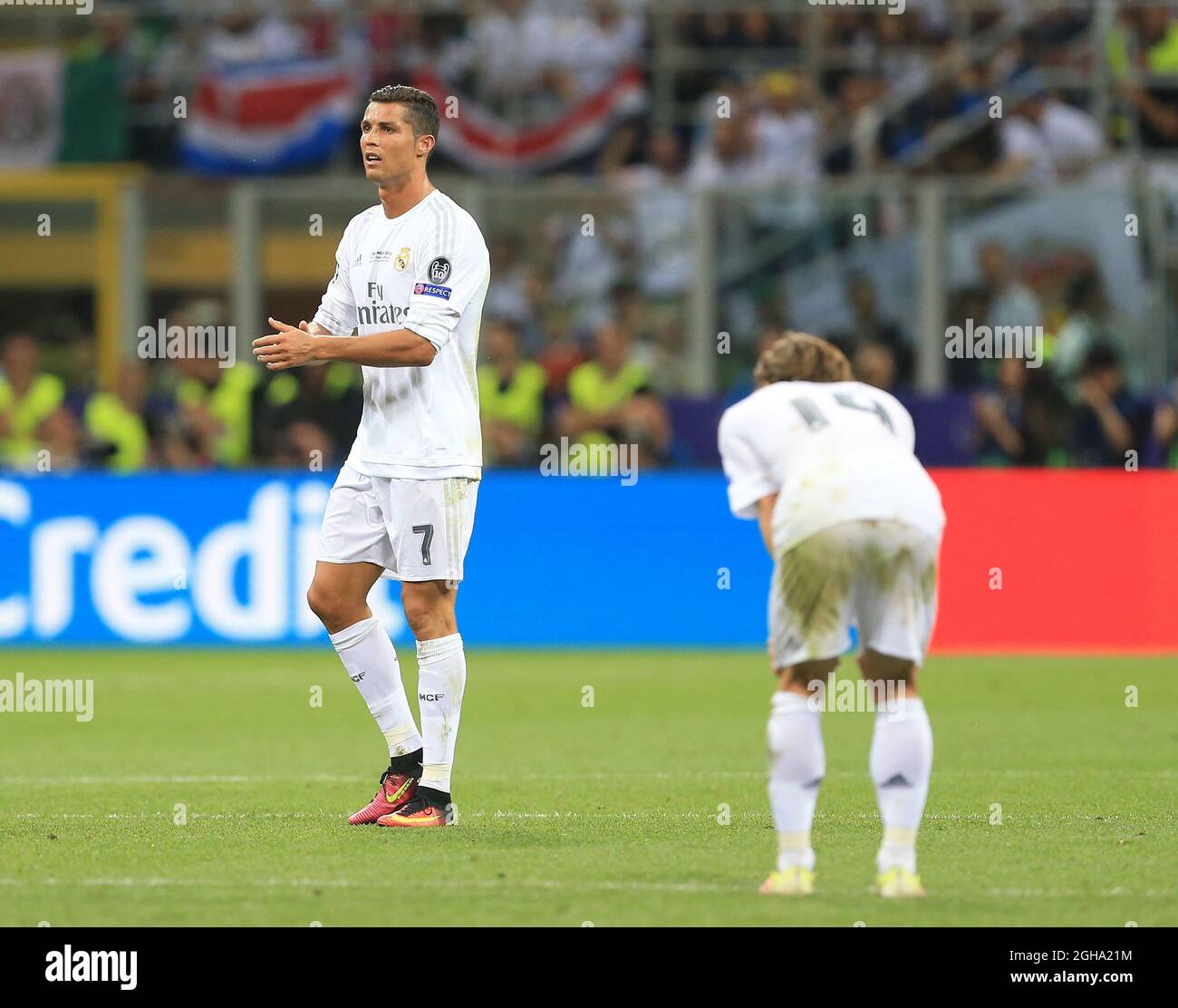 Dejected Cristiano Ronaldo following the equalising goal during the ...