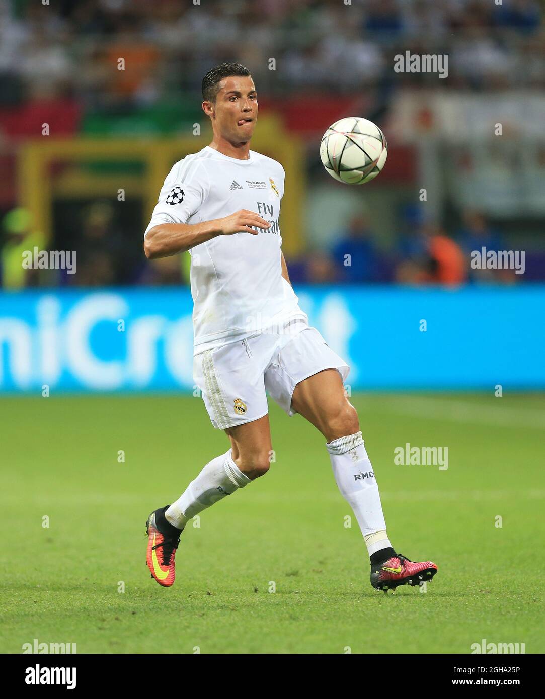 Real Madrid's Cristiano Ronaldo in action during the UEFA Champions ...