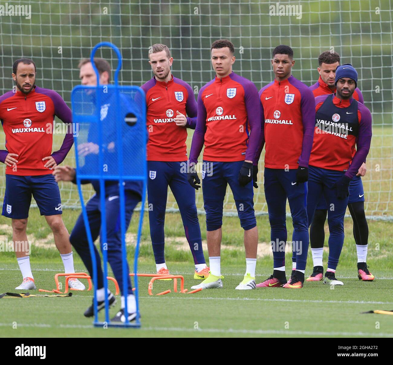 England's Jordan Henderson, Dele Alli, Marcus Rashford and Danny Rose ...