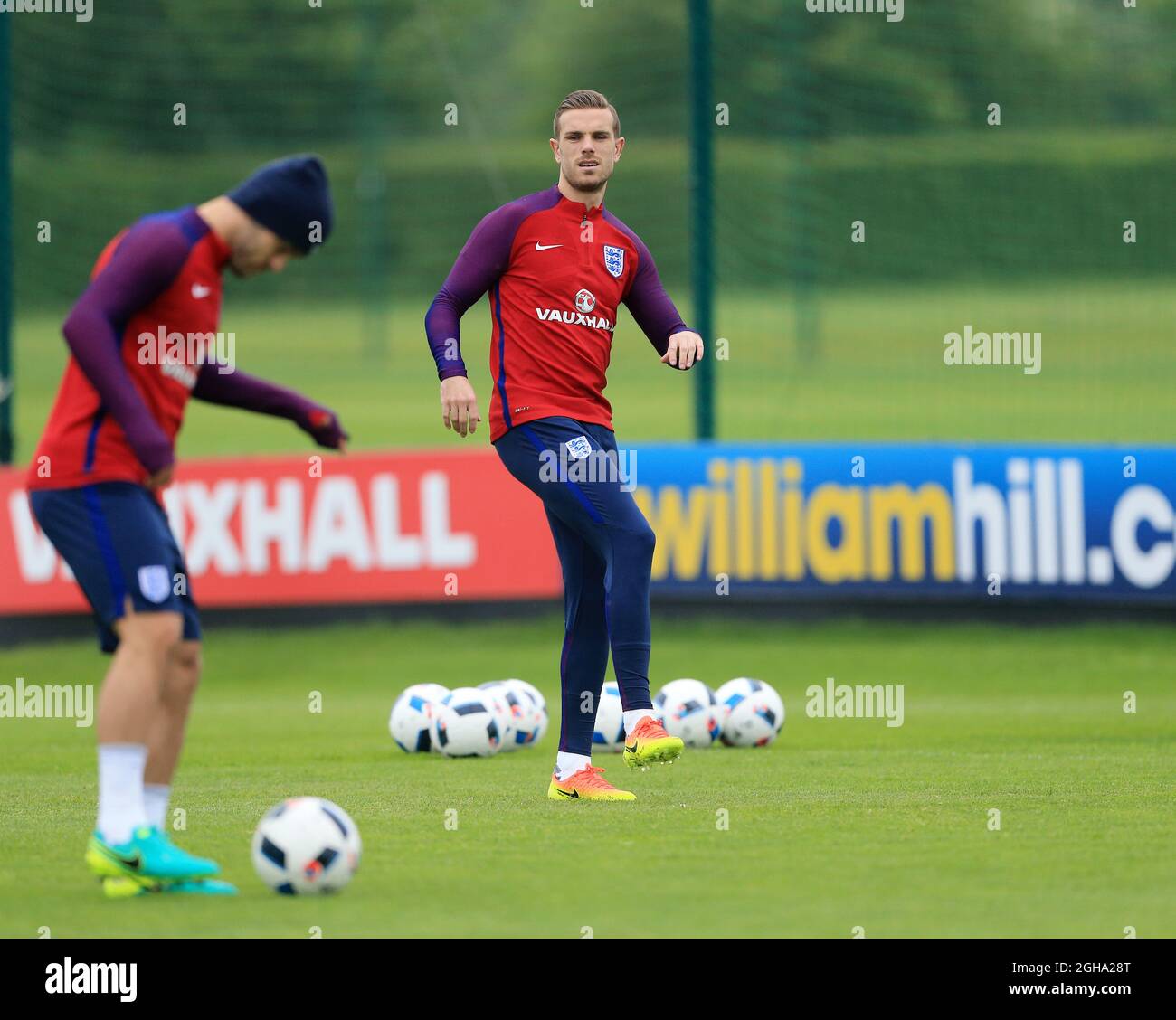 England's Jordan Henderson during a training session at Watford FC's ...