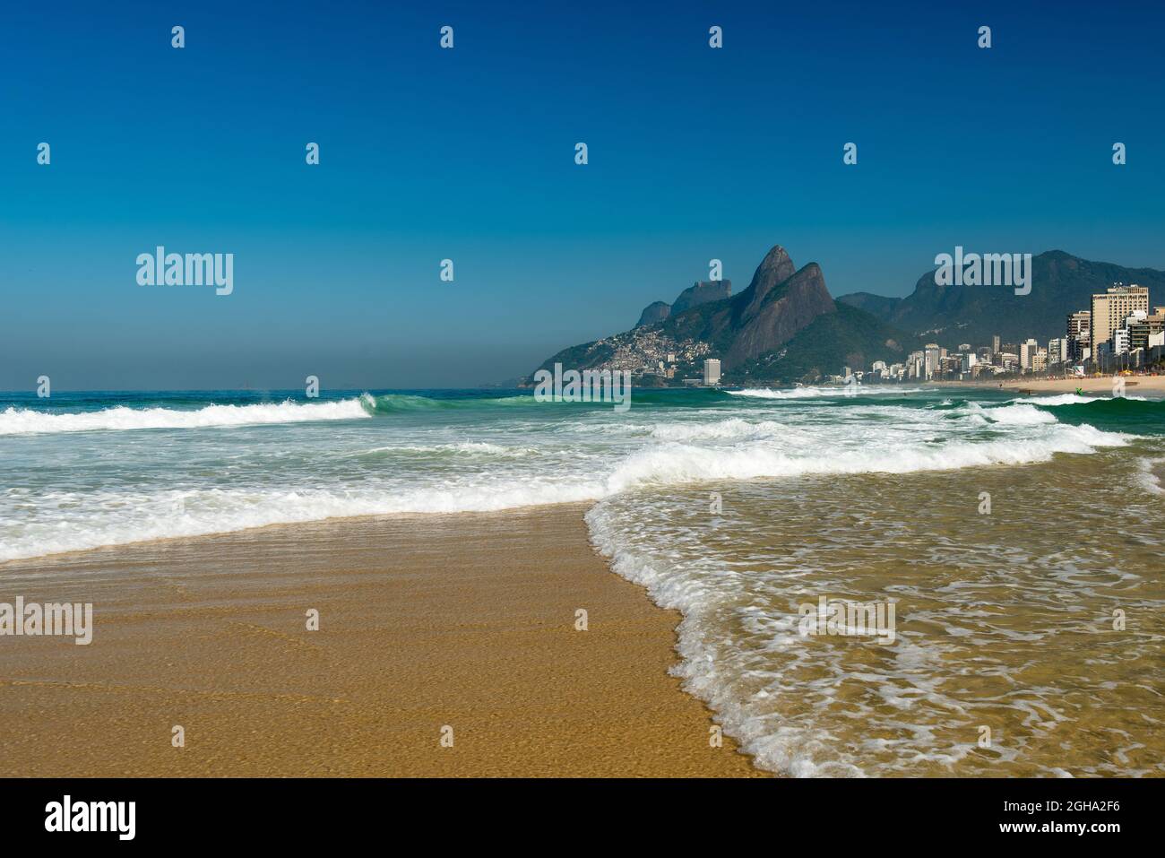 Low Waves on the Sand of Ipanema Beach in Rio de Janeiro Stock Photo ...