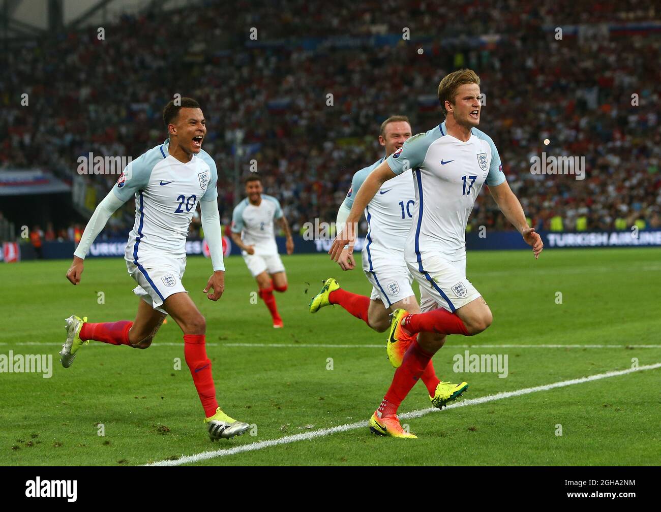 Eric Dier of England celebrate scoring during the UEFA European ...