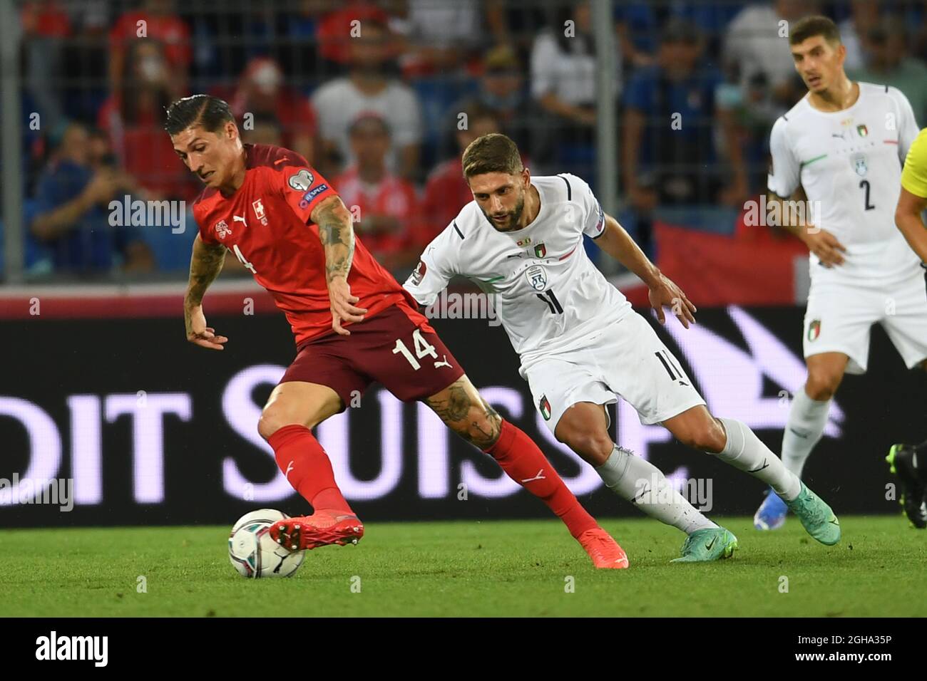 Steven Zuber (Switzerland)Domenico Berardi (Italy) during the Fifa ...