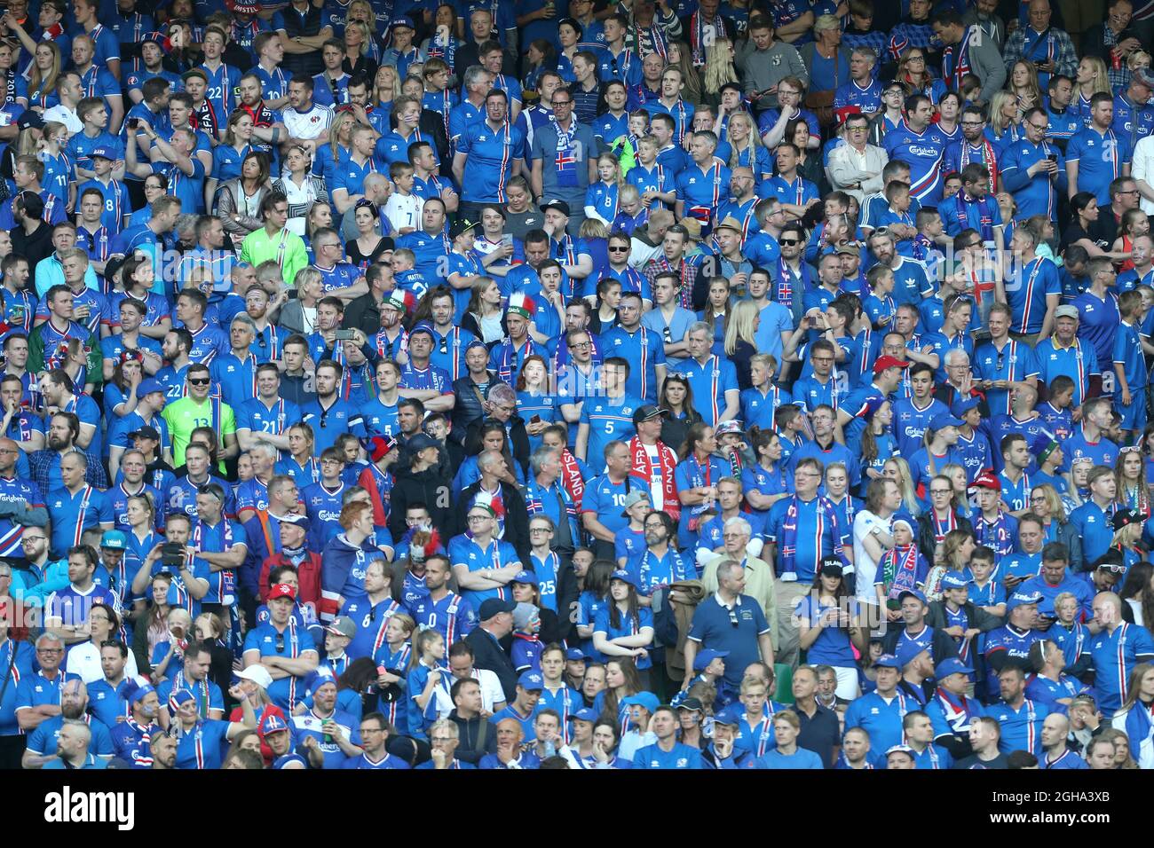 Iceland fans during the UEFA European Championship 2016 match at the ...