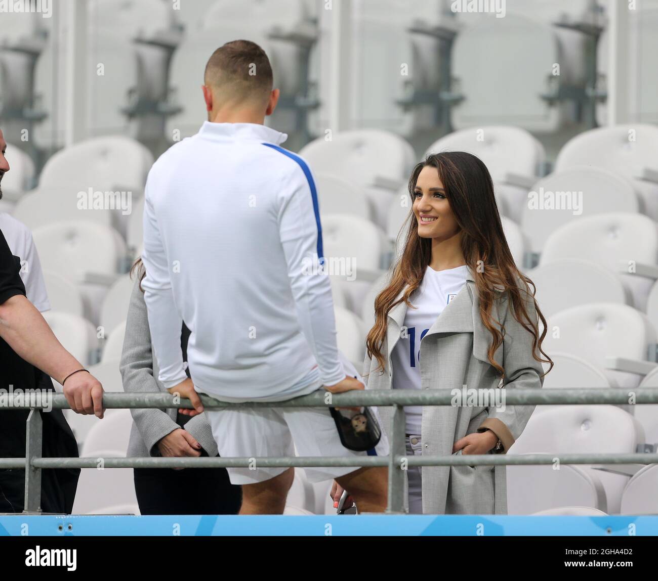 England's Jack Wilshere with his girlfriend Adriana Michael during the ...