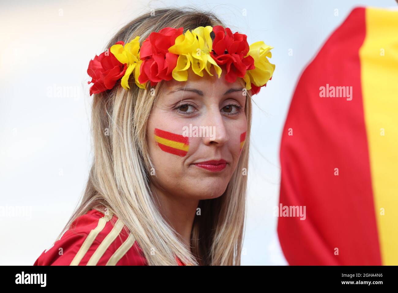 A Spain fan during the UEFA European Championship 2016 match at the ...