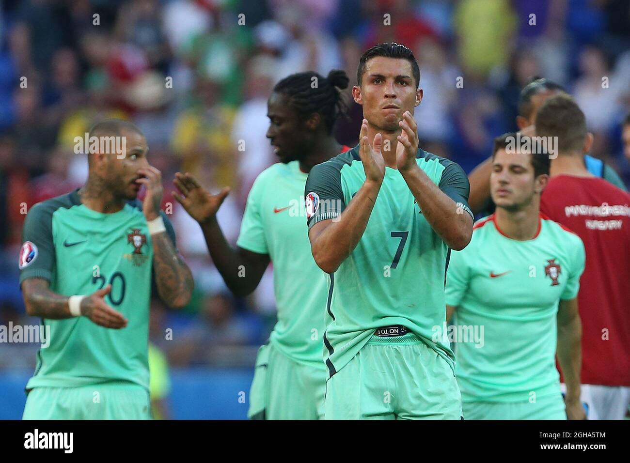 Cristiano Ronaldo of Portugal applauds fans during the UEFA European ...