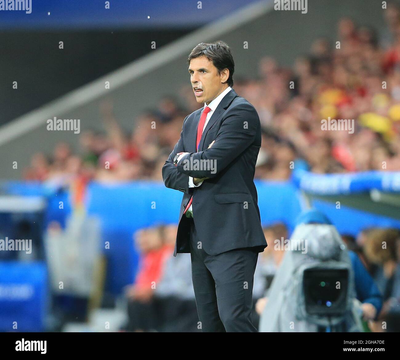Chris Coleman manager of Wales dejected during the UEFA European ...