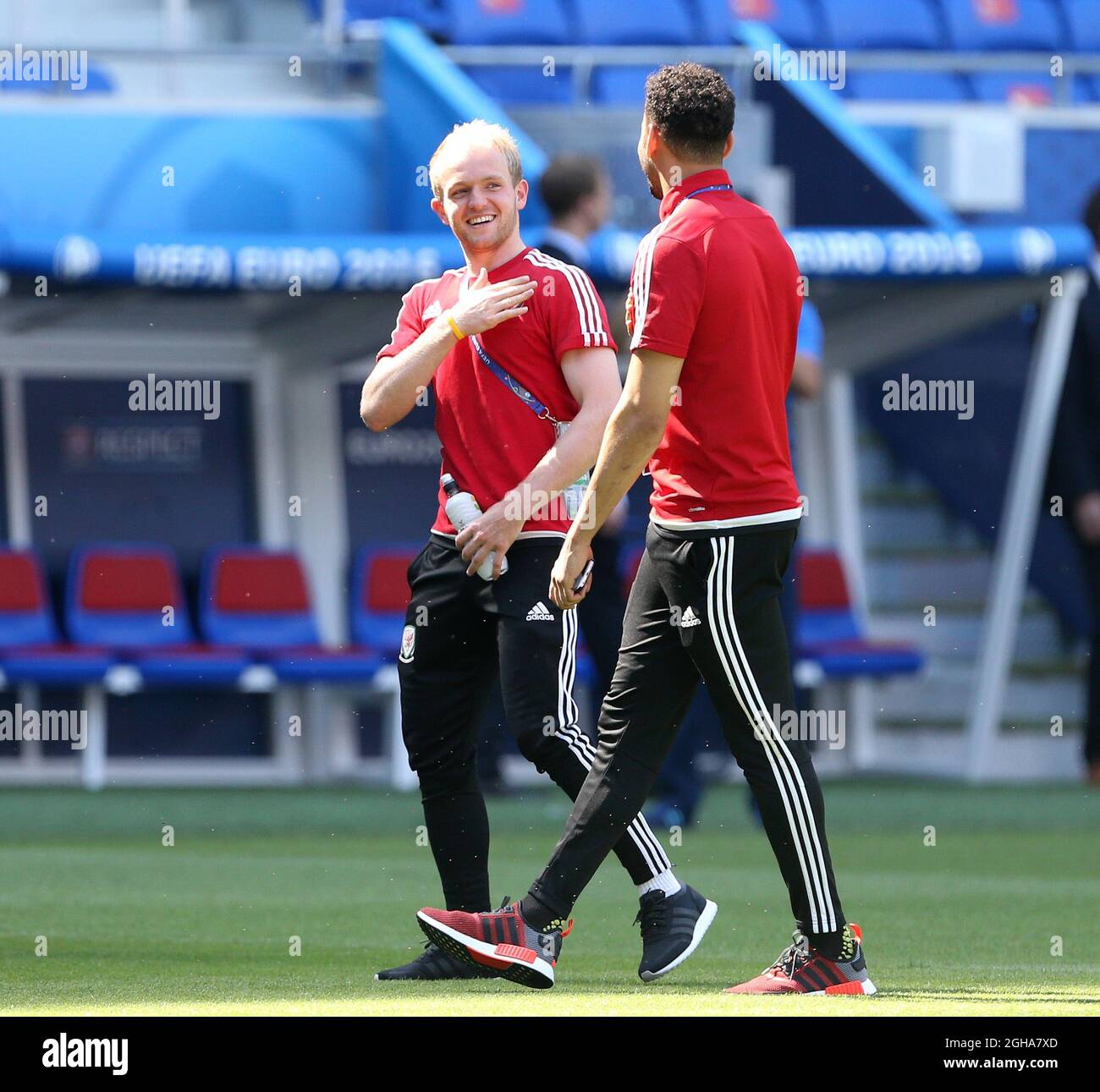 Wales' Jonny Williams looks on during the pitch walk around before the ...