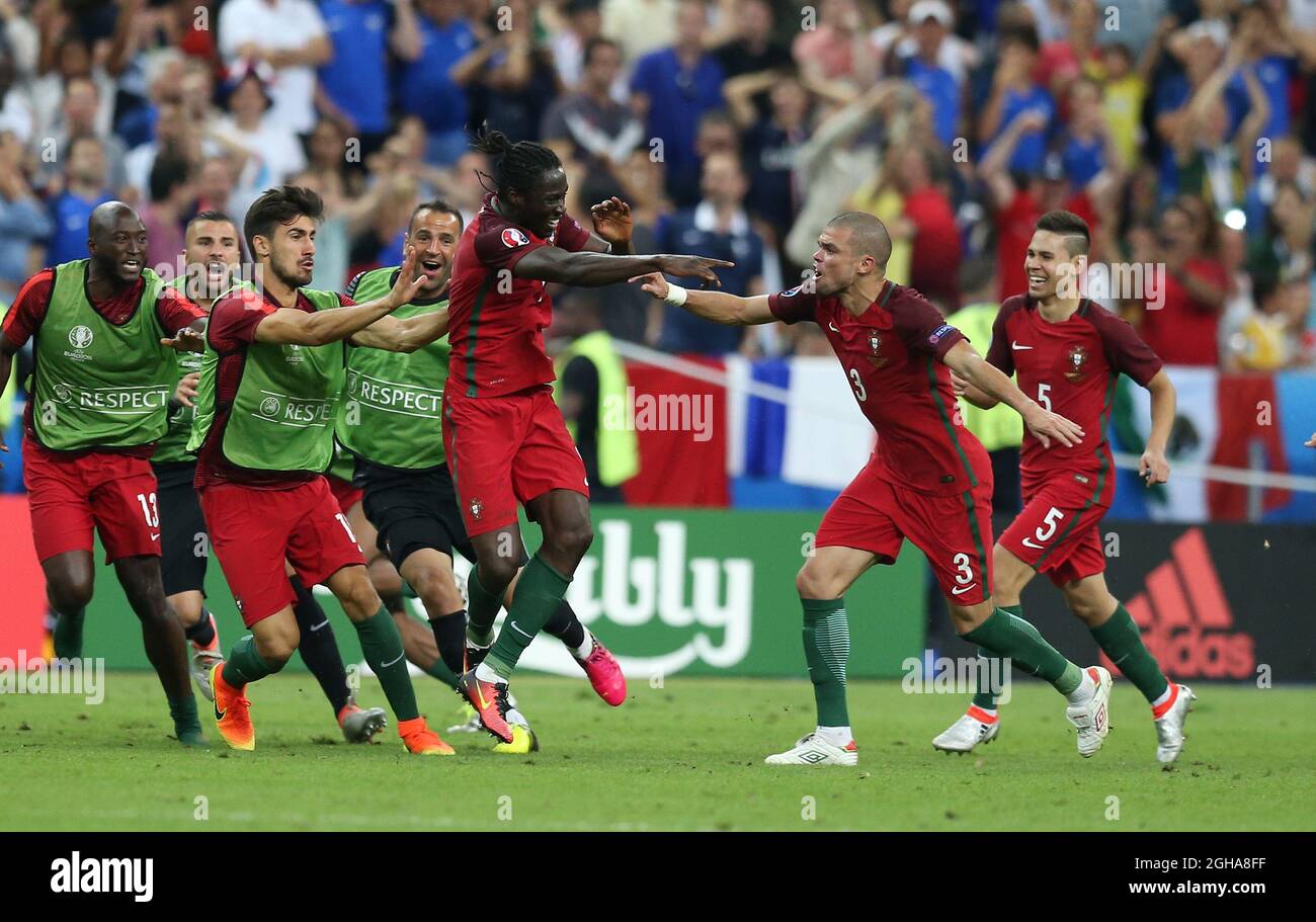Eder of Portugal celebrates scoring in extra time during the UEFA ...