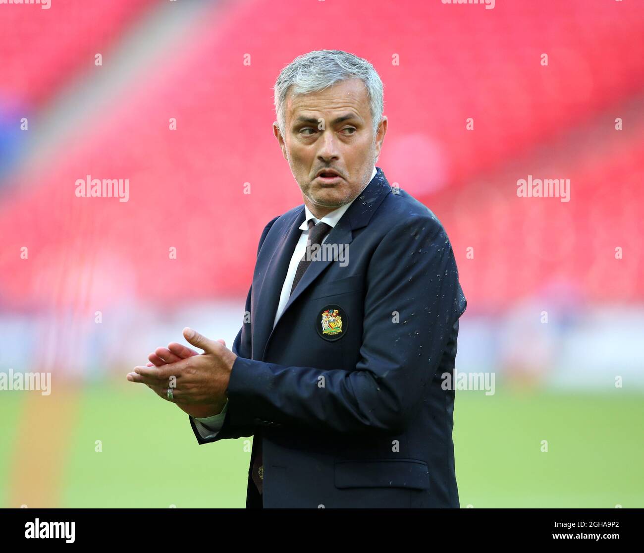 Manchester United's Jose Mourinho celebrates at the final whistle ... Manchester United's Jose Mourinho celebrates at the final whistle ...