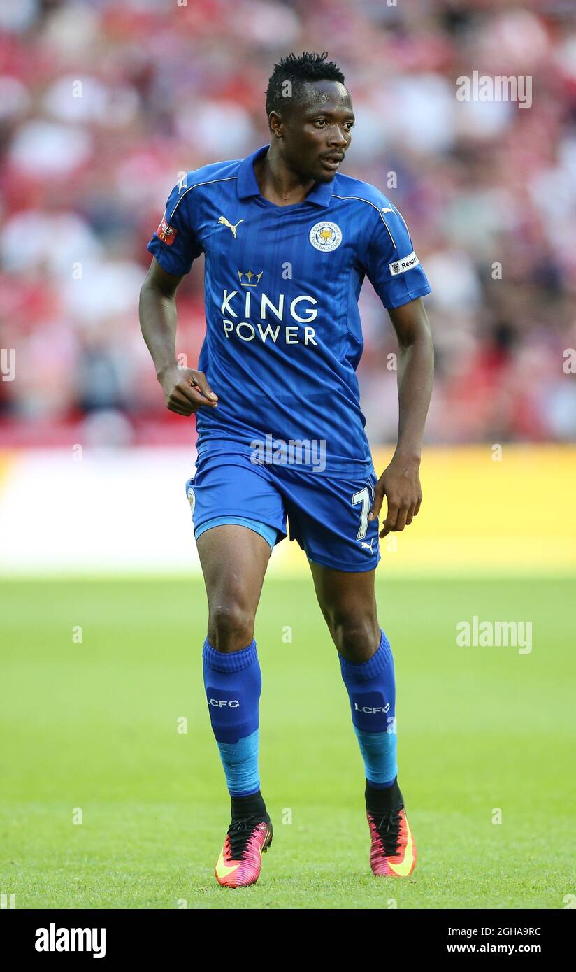 Leicester's Ahmed Musa in action during the FA Community Shield match ...