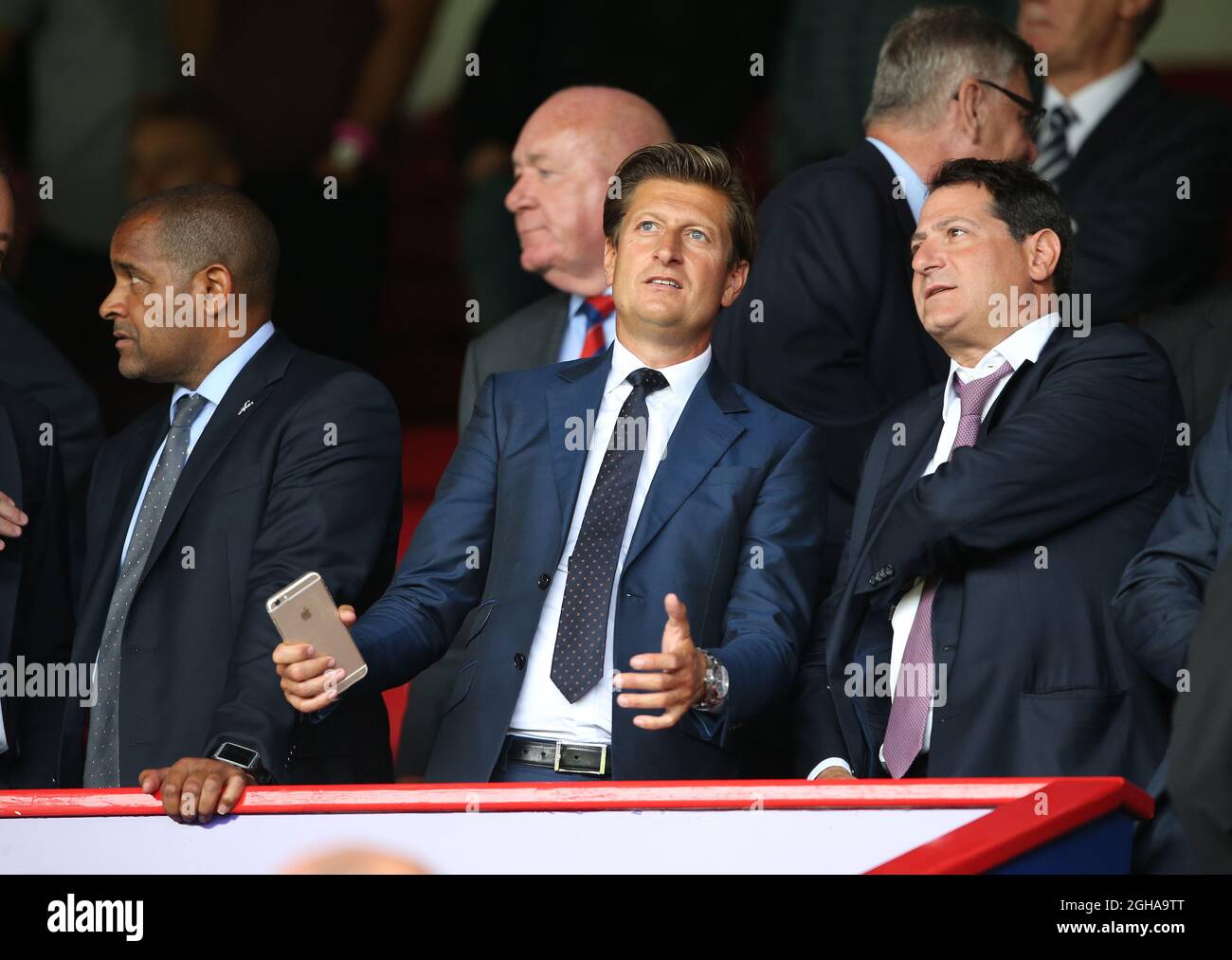 Crystal Palace's chairman Steve Parish looks on during the Premier ...