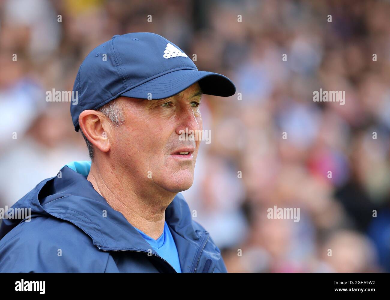 West Brom's Tony Pulis looks on during the Premier League match at ...