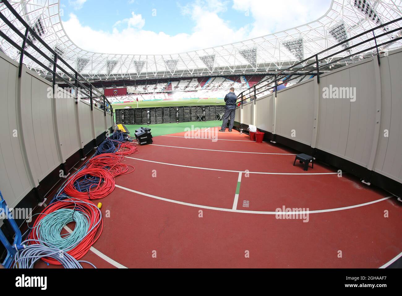 A general view of the London Stadium with the 400m track during the ...
