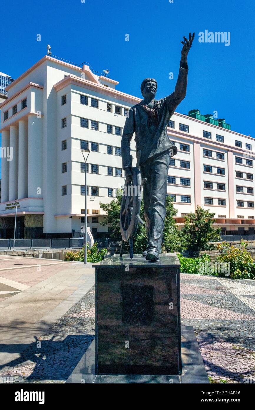 Statue of João VI of Portugal. Sculpture donated by Portugal to Brazil ...