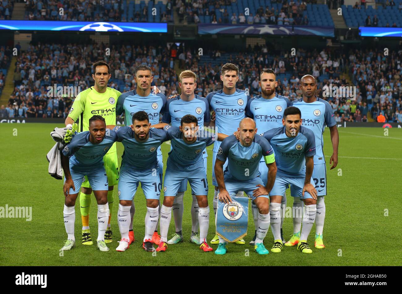Manchester City team group during the UEFA Champions League Group C ...
