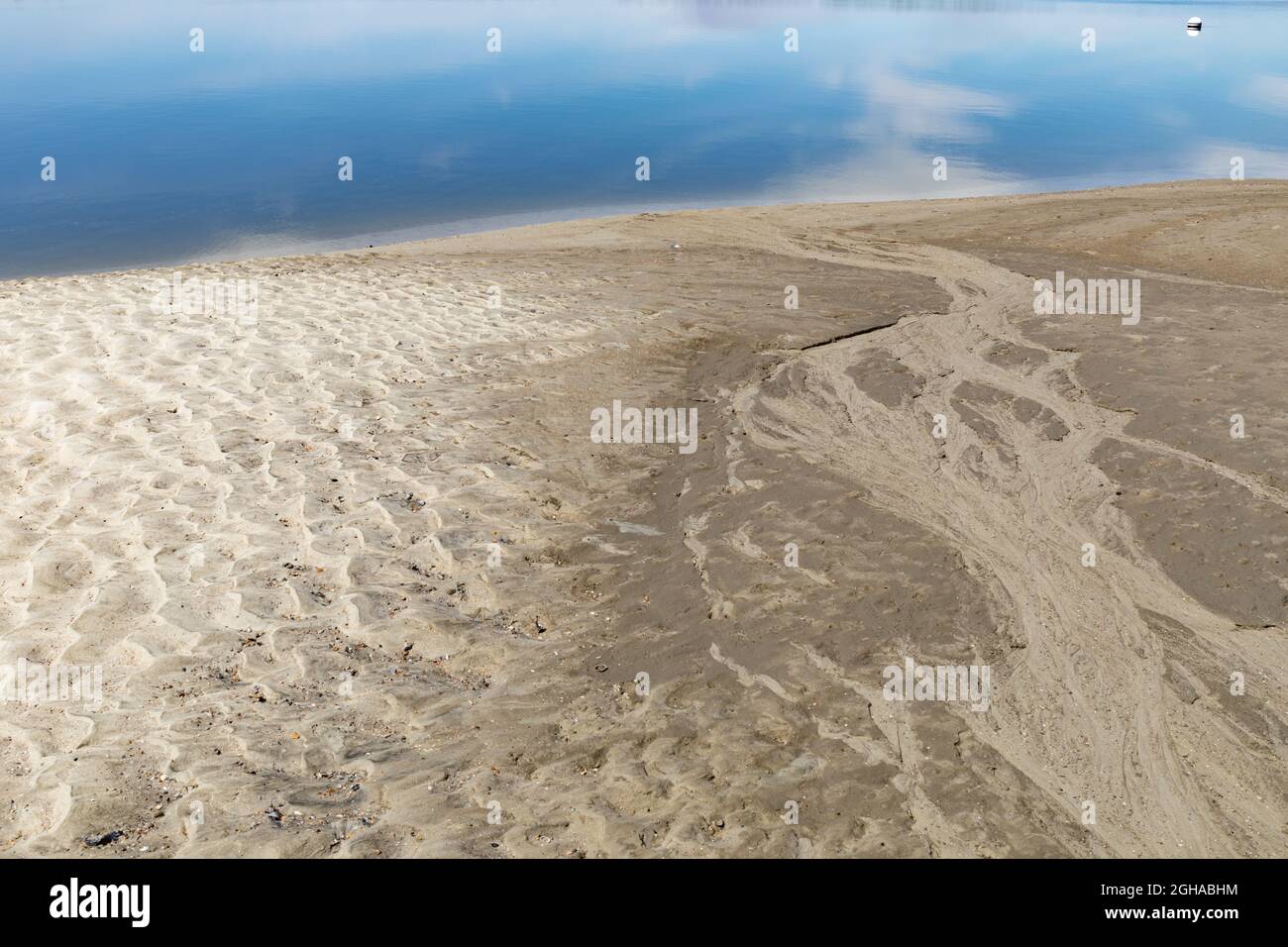 Channels in the sand showing path of inland water to the intracoastal ...