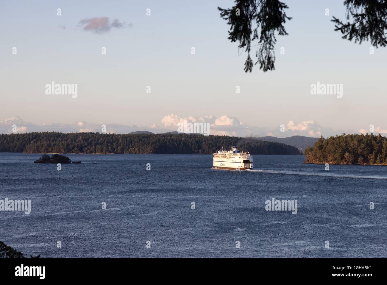 BC Ferries Boat Leaving the Terminal in Swartz Bay Stock Photo - Alamy
