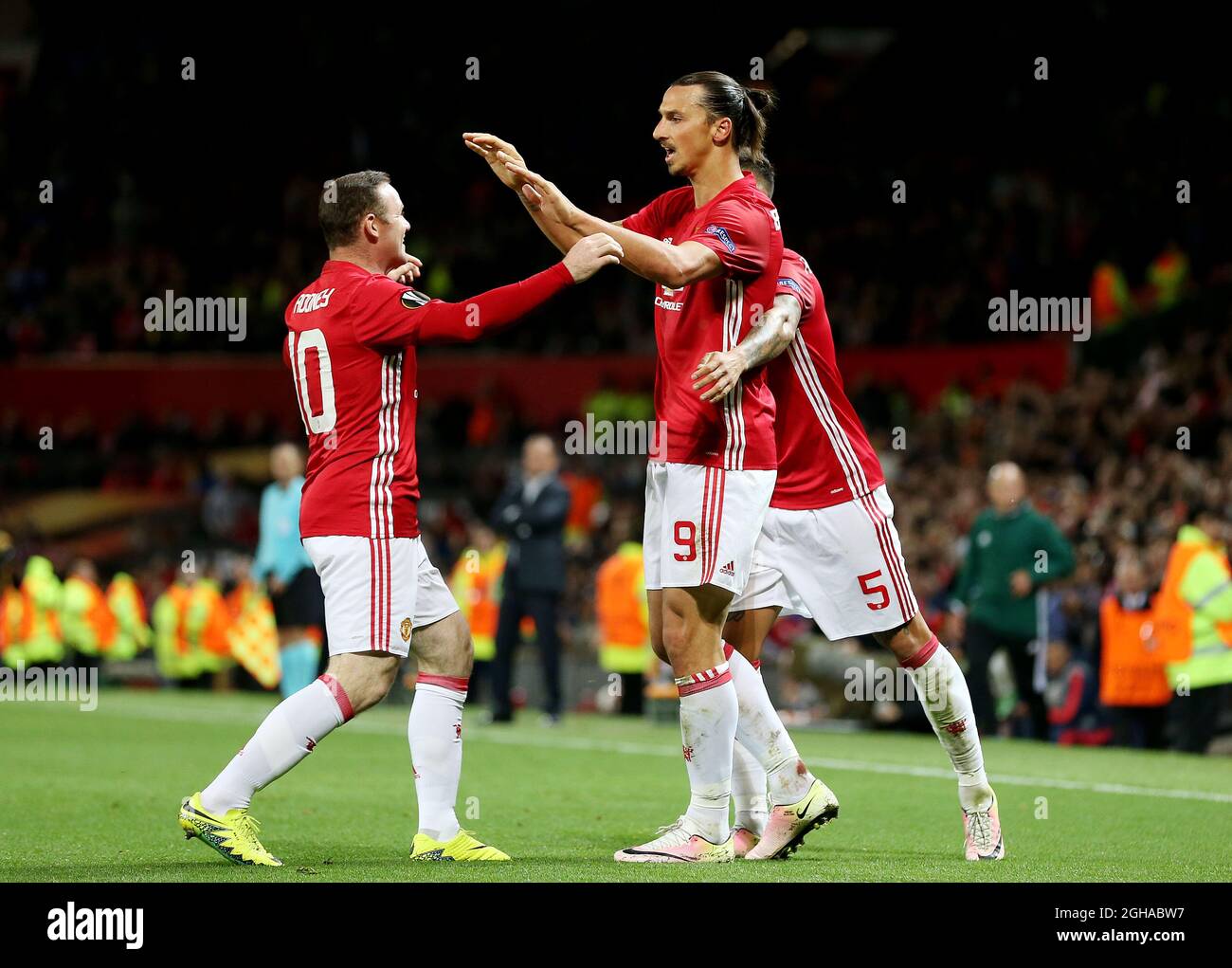 Zlatan Ibrahimovic of Manchester United celebrates after scoring his ...