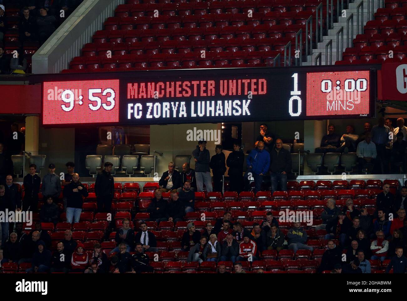The scoreboard at old trafford hi-res stock photography and images - Alamy