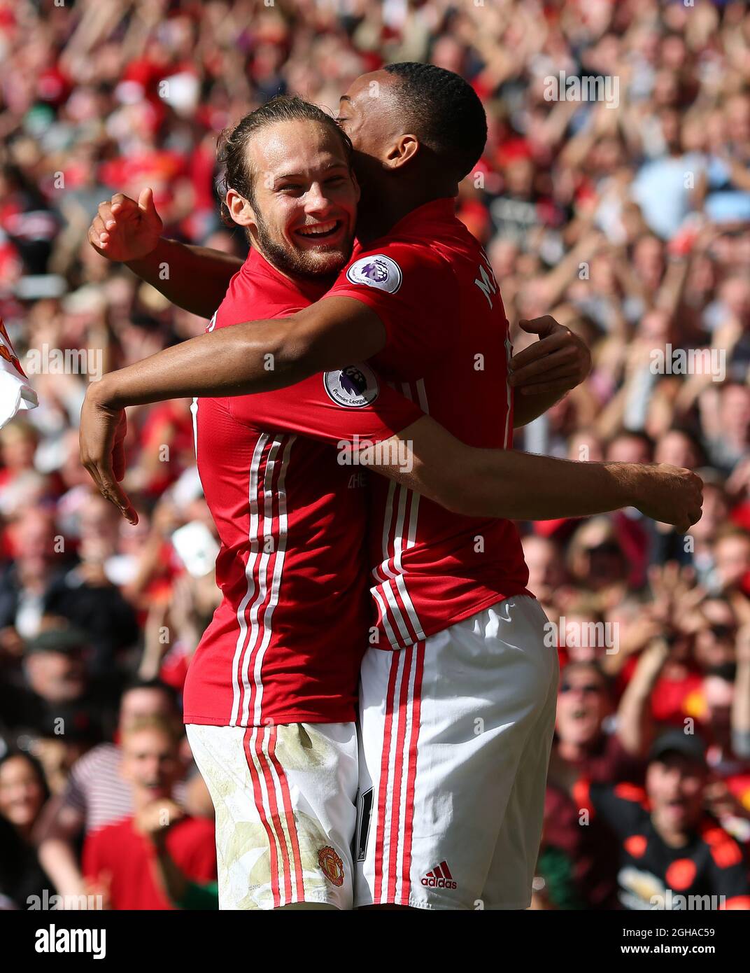 Anthony Martial of Manchester United celebrates with Daley Blind of ...