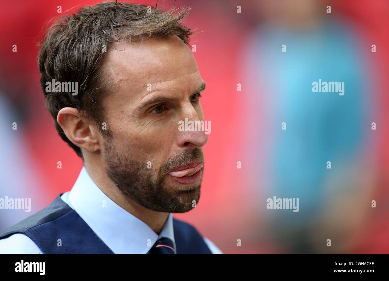 England's Gareth Southgate looks on during the World Cup Qualifying ...