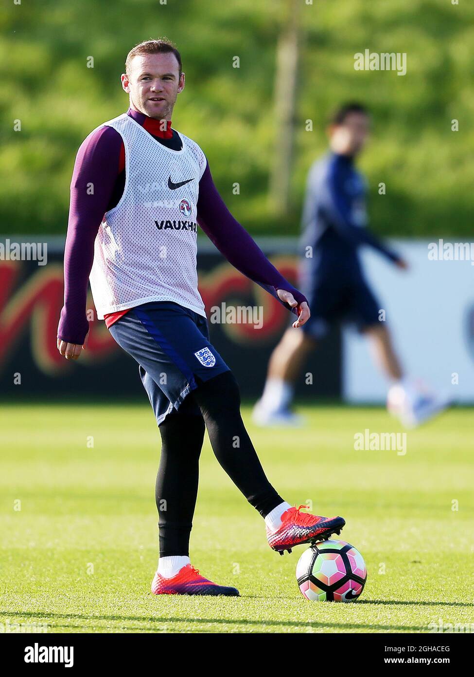 England captain Wayne Rooney during the training session at St George's ...