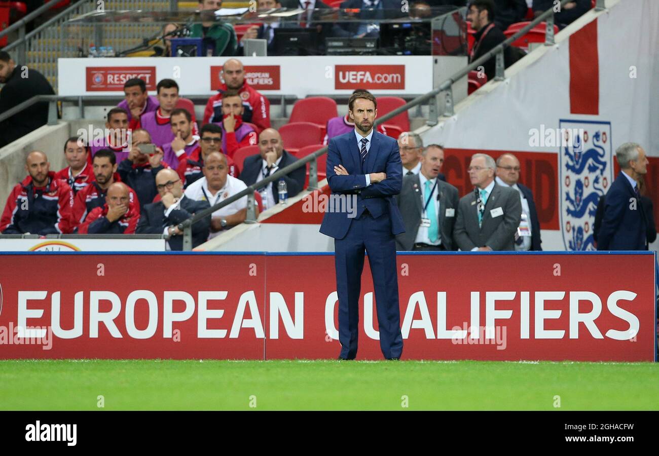 England's Gareth Southgate looks on during the World Cup Qualifying ...
