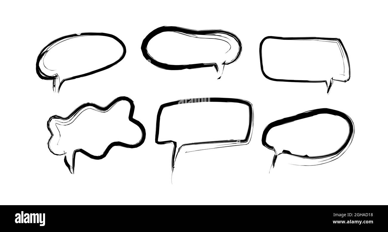 speech bubble set in hand drawn doodle style Stock Vector Image & Art ...